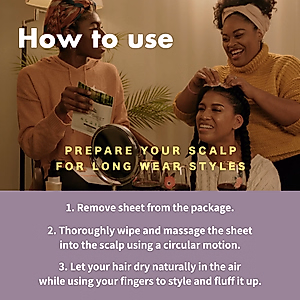 Junivuni hair scalp wipe - Soothe and Revive: Scalp Care Hair Cleansing Wipes - Refresh your hair, anywhere, anytime - Great for Braids, Dread hairstyles