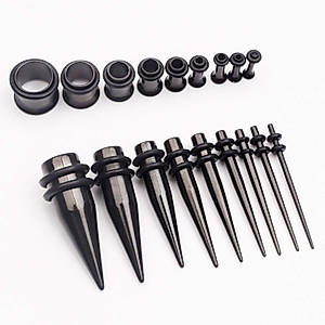 CABBE KALLO 14G-00G 36pcs Ear Gauges Stretching Kit Surgical Steel Tapers Tunnels Plugs Piercing Set Body Jewelry