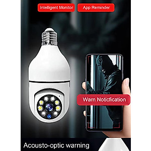 2022 New Light Bulb Camera, Wireless WiFi Full HD 5MP Security Light Bulb Camera, 360 Panoramic IP Camera, 1080P 2.4GHz Indoor Outdoor WiFi Camera with Real-time Motion Detection, Alerts, Night Vision