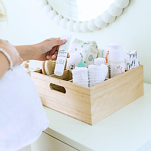 Large Wooden Silverware Caddy For Party, Holds Plates, Napkins, Cups, Forks, Spoons, and Knives, Utensil Holder for Party, Hosting Essentials, Cutlery Holder for Party, Flatware Caddy, Utensil Caddy