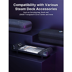 JSAUX Silicone Grip Protection Case Compatible with Steam Deck OLED/LCD, Steam Deck Grip, Steam Deck GripSkin, GripArmor Silicone Sleeve Set (one Left and one Right) - GP0016 Black