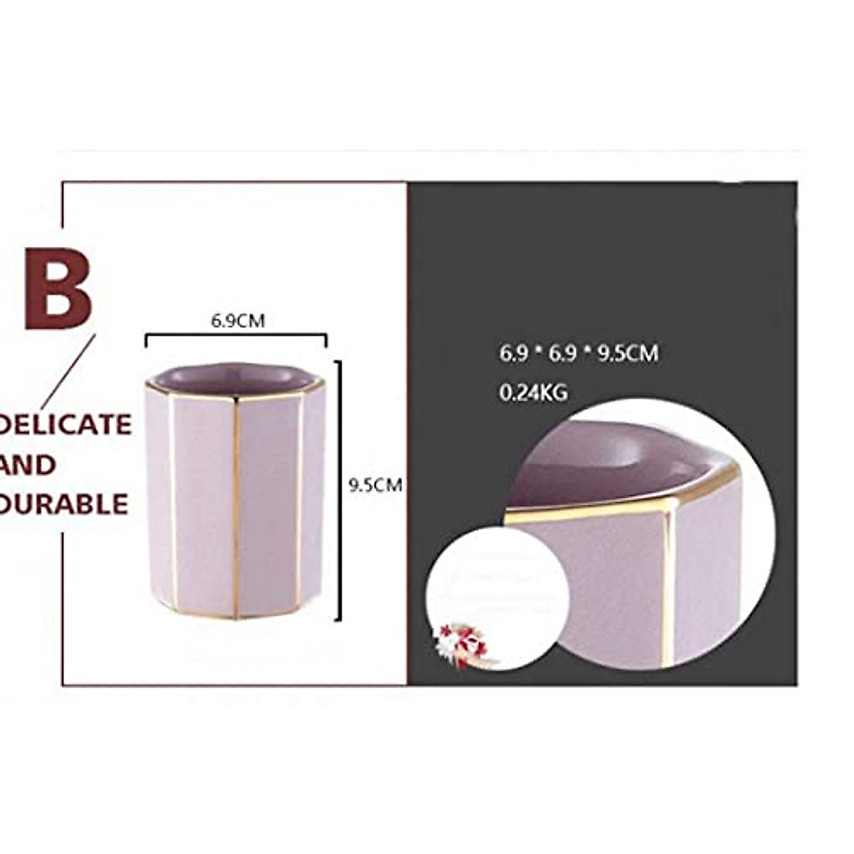 YYW Bathroom Accessory Set Ceramics Vanity Countertop Accessory Set Bathroom Set Includes Lotion Dispenser Tumblers Soap Dish (Pink)