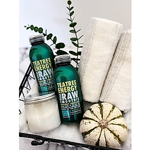 Real Raw Tea Tree Shampoo & Conditioner set - Cleanse, Hydrate + Invigorate - No Water 100% Pure Aloe Juice & Coconut Water - Sulfate & Paraben Free