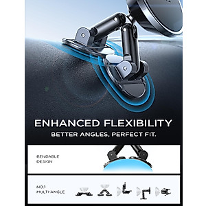 LISEN 2 Pack Magnetic Phone Holder for car Magnet car Mount for Cell Phone 10X Strong Magnets 360° Rotation Phone Holder for car Dashboard Mount fit for iPhone Samsung Google All Smartphones