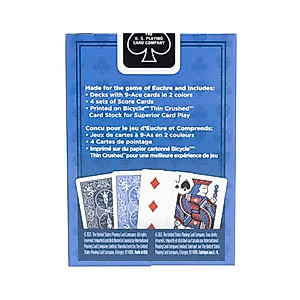 Bicycle Euchre Playing Card Deck - 9 Through Ace - Double Deck, Blue