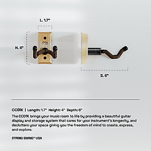 String Swing CC01KOAK Hardwood Home & Studio Guitar Hanger