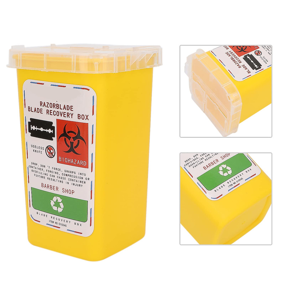 Sharps Disposal Container, Disposal Blade Container Barbershop Hair Salon Shaving Knife Blade Disposal Collect Box(yellow)