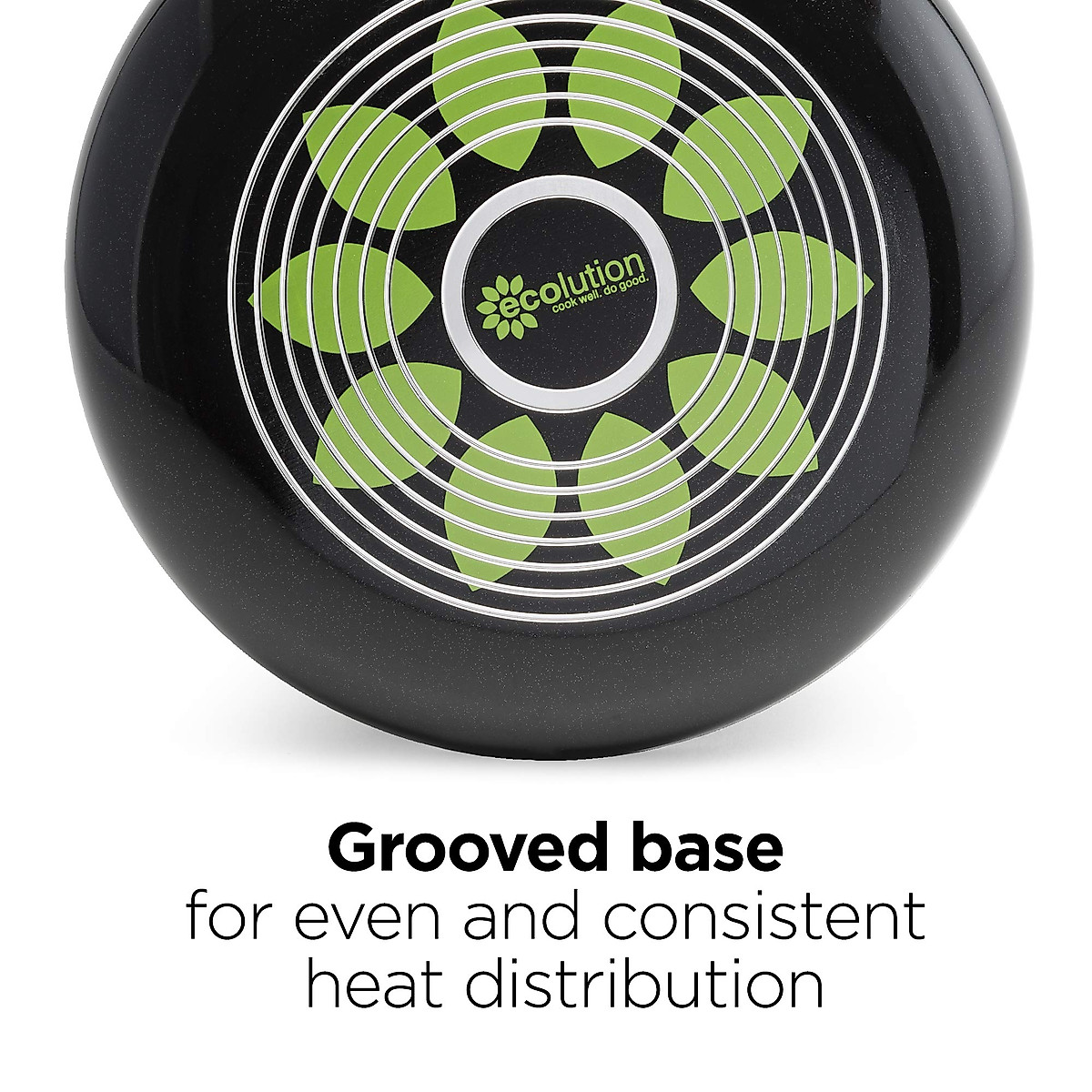 Ecolution Easy to Clean, Comfortable Handle, Even Heating, Dishwasher Safe Pots, 2-Quart Sauce Pan, Black