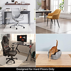 Chair Mat for Hard Wood Floors - Heavy Duty Floor Protector - Easy Clean (47''×59'')