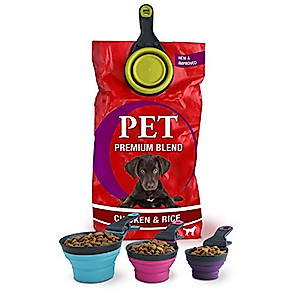 Dexas Popware for Pets Collapsible KlipScoop, 1 Cup Capacity, Gray/Blue