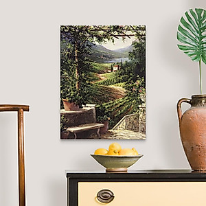 CANVAS ON DEMAND Chianti Vineyard Canvas Wall Art Print by Art Fronckowiak, Home Decor, Europe Artwork, Nature Artwork, 18"x24"