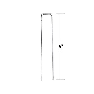 Garden Landscape Staples, Heavy Duty Galvanized Stakes 6 Inch, 50 Pack