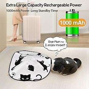 ORSDA Cat Toys Rechargeable, 4in 1 Interactive Automatic Indoor Cats Toy with 8 Holes Mice Whack-A-Mole, Hide and Seek Smart Motion Kitten Toys with 5Pcs DIY Replacement Refills
