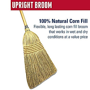 Weiler 44547 Household Upright Broom, Corn & Fiber Fill, 54" Overall Length (Pack of 12)