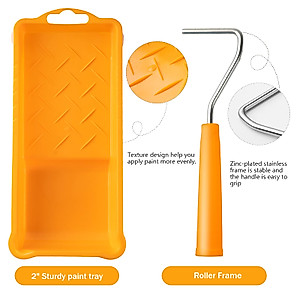 Mister Rui Foam Paint Roller, 2 Inch Mini Paint Roller Kit 9 Pack, Small Paint Roller with Tray and Liner, Small Paint Rollers 2 Inch, Mini Rollers for Painting Furniture, Stenciling, Art Crafts