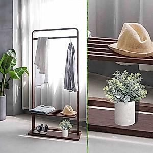 ANFU Fake Plant Decor Mini Artificial Potted Faux Plants, Artificial Eucalyptus Faux Boxwood Fake Rosemary for Room Bathroom Kitchen Farmhouse Garden Home Office Decor (3, Flocking Artificial Plants)