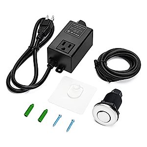 Garbage Disposal Air Switch Kit for SinkTop Waste Disposal with Stainless Steel Polished Short Air Button by briidea