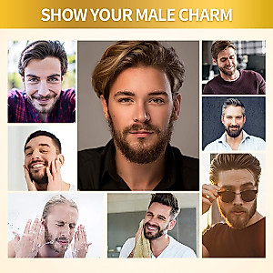 POP MODERN.C Beard Growth Oil With Biotin Caffeine For Men Beard Growth Serum Stimulate Beard Growth Promote Hair Regrowth Facial Hair Treatment Full Longer Masculine Thick Male Beard Gift