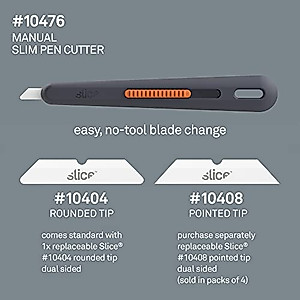 Slice Slim Pen Cutter, 1 Pack, Manual Blade Stays in Position