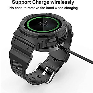 VeveXiao Rugged Case Band for Samsung Galaxy Watch 4 Classic 46mm Band with Bumper Accessories, Galaxy Watch 4 Classic 42mm Replacement Strap for Men Women, Galaxy Watch 4 Classic 46mm, black