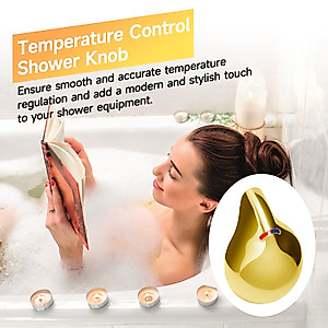 RP28595PB Shower Temperature Knob and Cover Single Metal Lever Handle Replacement Parts for Delta Shower Faucet, Polished Brass