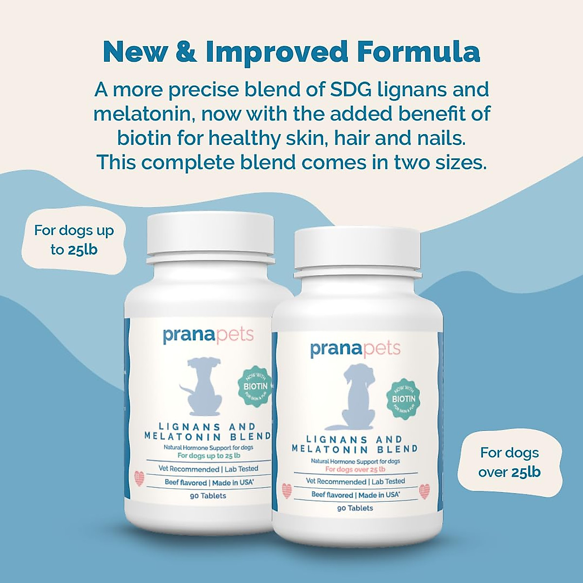 PranaPets Lignans & Melatonin with Biotin Blend Naturally Aids in Relieving Symptoms of Cushing’s in Dogs up to 25 lb | Promote Healthy Balance & Overall Well-Being