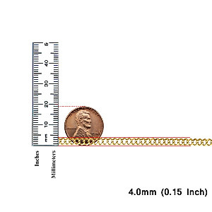 TGDJ 10k Yellow Solid Gold Cuban Chain Necklace, 4.0 mm | Gold Jewelry for Men and Women (28IN)