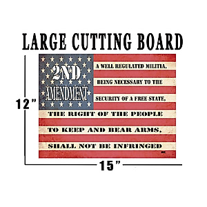2nd Second Amendment Flag Glass Cutting Board Decorative American United States of America Design
