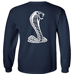 Fair Game Shelby Cobra Ford Long Sleeve Shirt Mustang White Carroll Snake Silhouette Logo-Navy-Medium