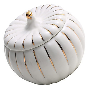 Luxshiny 2pcs Soup Bowls with Lid, Steamed Egg Bowl Pumpkin Ceramic Bowl Serving Bowls for Home Kitchen (White)