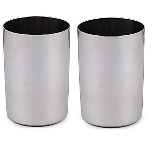 Qimacplus 10 Ounce Stainless Steel Pint Cups Shatterproof Cup Tumblers Unbreakable Metal Drinking Glasses for Bar, Home, Restaurant (4)