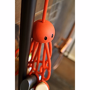 Formverkert Octopus Shower Caddy (in Red) - Shower Gel Shampoo Conditioner Brush Razors Toys Accessories Holder, 9 Slots, Fits All Sized Bottles, Stylish Fun Bath Shower Organizer, Designed in Sweden