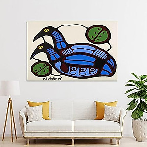 Norval Morrisseau Prints Blue Loons Poster Canvas Art Poster And Wall Art Picture Print Modern Family Bedroom Decor Posters 16x24inch(40x60cm)