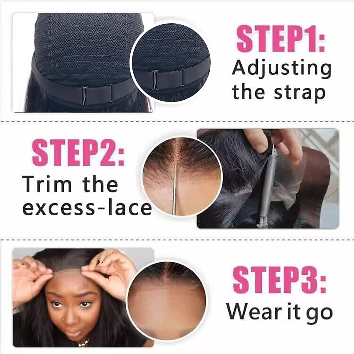 CHEETAHBEAUTY Straight Glueless Wigs Human Hair Pre Plucked 5x5 HD Lace Closure Wigs Human Hair for Black Women Pre Cut Lace for Beginners With Baby Hair 220% Density(18inch)