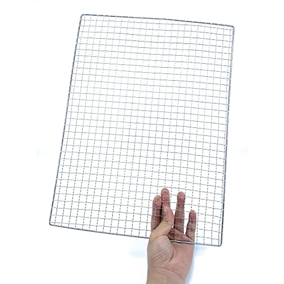 Barbecue Partner Portable Campfire Barbecue Charcoal Grill Wire mesh Rack Grate for Camping picnicking, Rectangular mesh, 16 * 12 inch