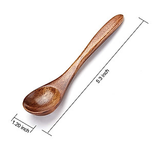 Sevensun Small Wooden Teaspoon, 6pcs Serving Wooden Utensils For Cooking, Condiments, Honey, Spoons For Daily Use