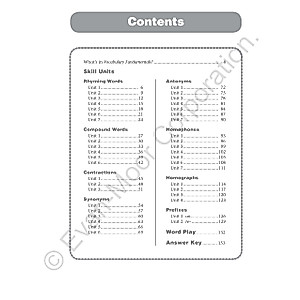 Vocabulary Fundamentals, Grade 1 Teacher Resource