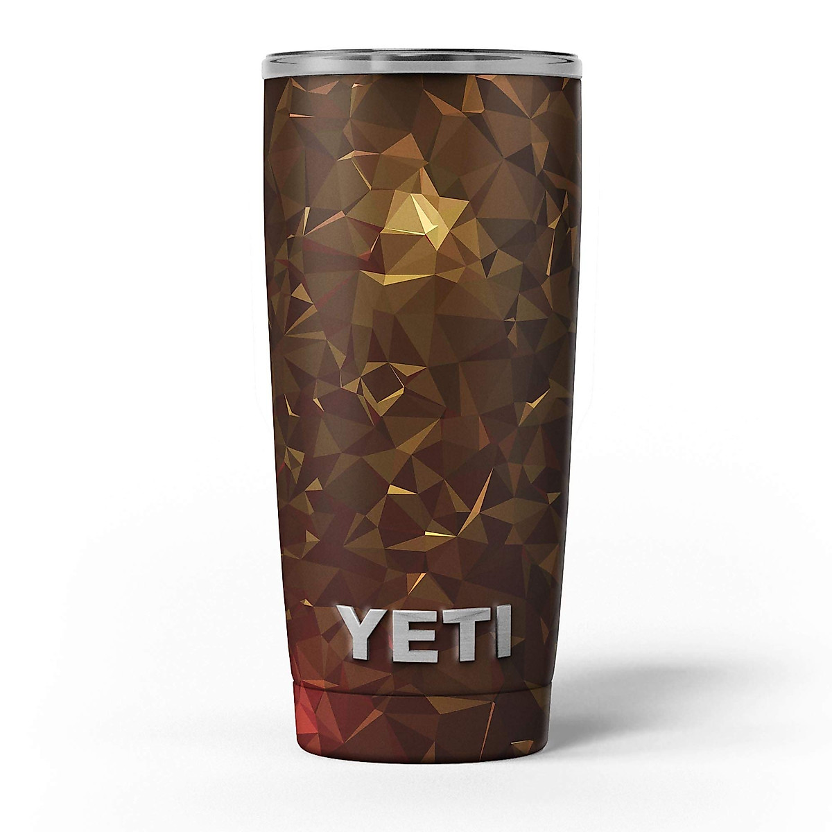 Design Skinz Dark Orange Geometric V13 - Skin Decal Vinyl Wrap Kit Compatible with The Yeti Rambler Cooler Tumbler Cups