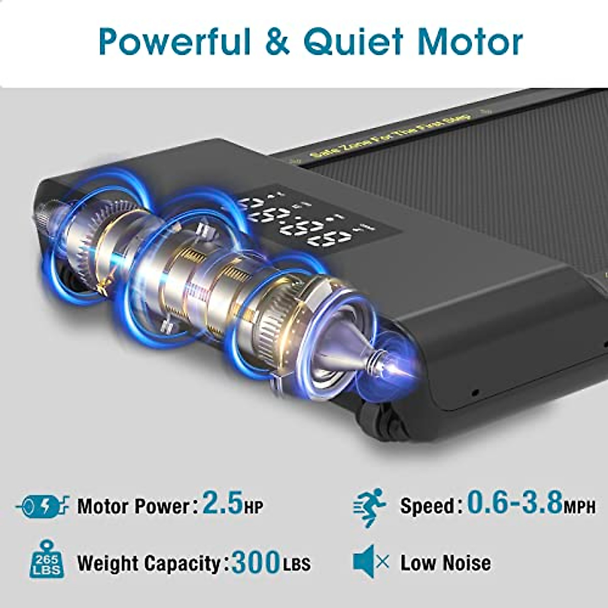 SupeRun Under Desk Treadmill, Walking Pad, Portable Treadmill with Remote Control LED Display, Quiet Walking Jogging Machine for Office Home Use