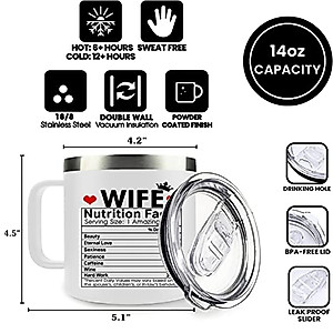 Christmas Day Gifts for Wife from Husband - Gifts for Wife - Wife Gifts Ideas - Funny Gifts for Her - Anniversary I Love You Gifts for Her - Wife Birthday Gifts Ideas - Wife Mug 14oz, White