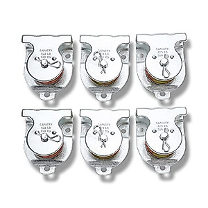 AuInn Ceiling Mount Single Pulley 1-1/2 Inch Wall Mount Pulley Ceiling Pulley for 3/8" Wire or Rope, Pack of 6