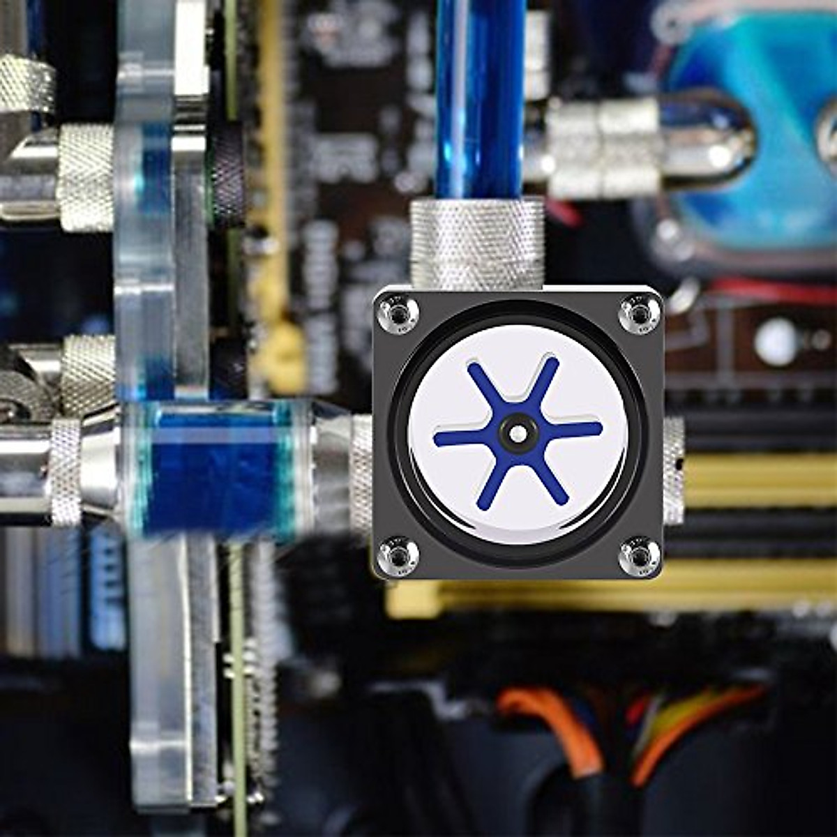 Fosa Meter Indicator, G1/4 Threaded 6 Impeller 3 Ways for PC Computer Water Cooling System