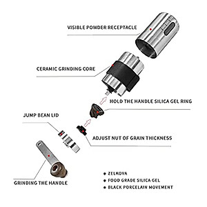 Adjustable Stainless Steel Manual Coffee Grinder, Portable Conical Burr Grinder for Home, Office, and Camping