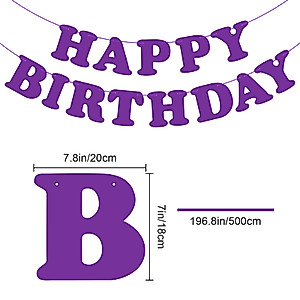 Purple Happy Birthday Banner Birthday Party Decorations Birthday Sign Birthday Backdrop Party Supplies Happy Birthday Bunting Banner for Kids Adults