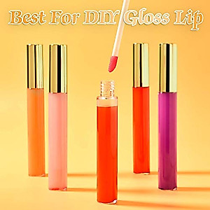 Vumdua 30 Pcs 10ml Empty Lip Gloss Tubes Containers, Refillable Lip Balm Bottles for DIY Makeup Such as Lip Samples, Homemade Lip Balm (Gold)