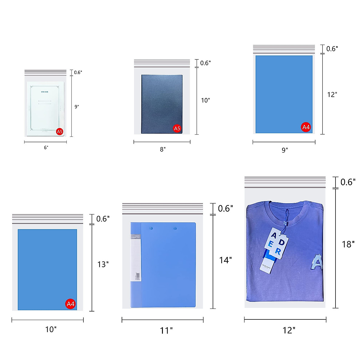 Clear Zipper Poly Bags 4x6'' 100ct Zip Reclosable Lock Baggies 2mil Zip Plastic Bags for Prints Cards Beads Arts Crafts Cookies Soap Jewelry Candies 2 Sizes to Choose from