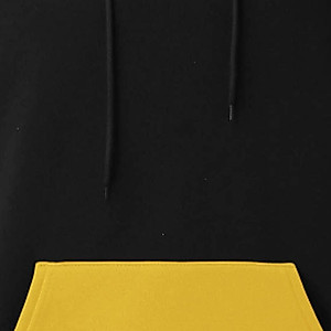 Muscularfit recent orders Mens Big and Tall Hoodies Pullover Color Block Long Sleeve Gym Workout Hoodies Casual Lightweight Sweatshirt 2023 mens sweatshirts hoodies zip up front Yellow 3X