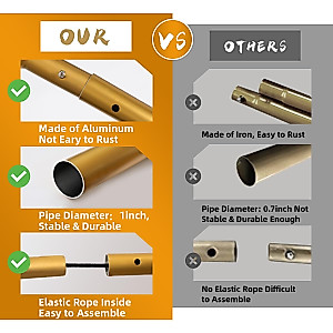 Wedding Square Balloon Arch Stand, Gold Backdrop Stand 6.6 x 6.6 FT Aluminum Party Frame for Wedding Ceremony Bridal Archway Birthday Party Decoration Harfirbe