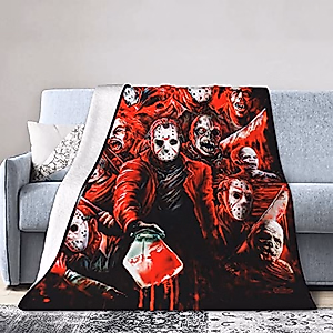 Finddoor Horror Blanket, Horror Bed Throws Blankets Soft Plush Sofa Bed Purple Blanket All Se ason, Comfortable Lightweight Luxury Super Soft Gift, 60''x50''