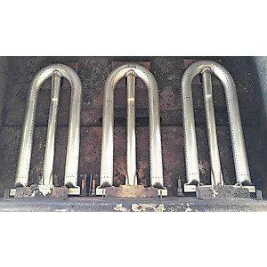 Votenli S1246C (3-Pack) 14.5" x 6.25" Stainless Steel Burner Replacement for American Outdoor Grill 24NB, 24NG, 24NP, 24PC, 30NB, 30PC, 36NB, 36PC